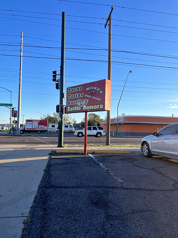 The sign that signals salvation for hungry souls. It's like a lighthouse, but instead of ships, it guides empty stomachs to safety.