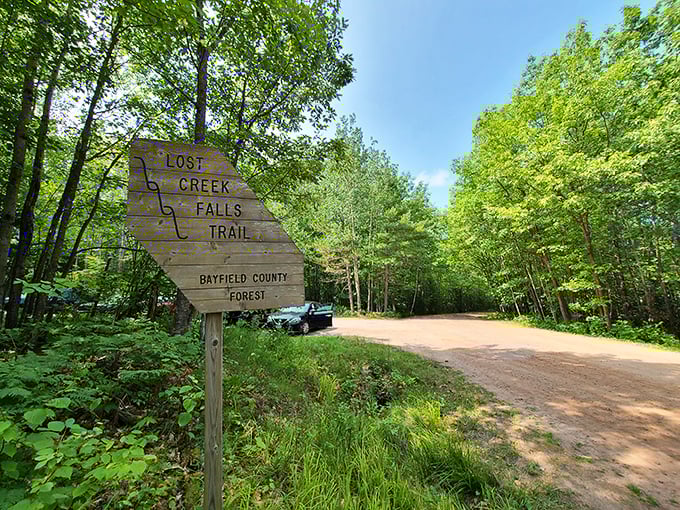 Adventure begins here! The parking area might not look exciting, but it's the gateway to a world of natural wonders.