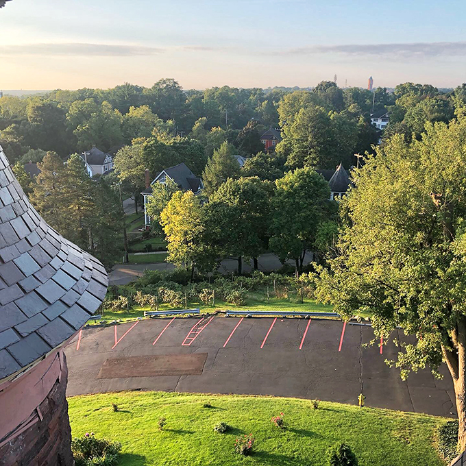 A view that'll make you feel on top of the world &ndash; or at least on top of Kalamazoo. City lights by night, lush greenery by day.