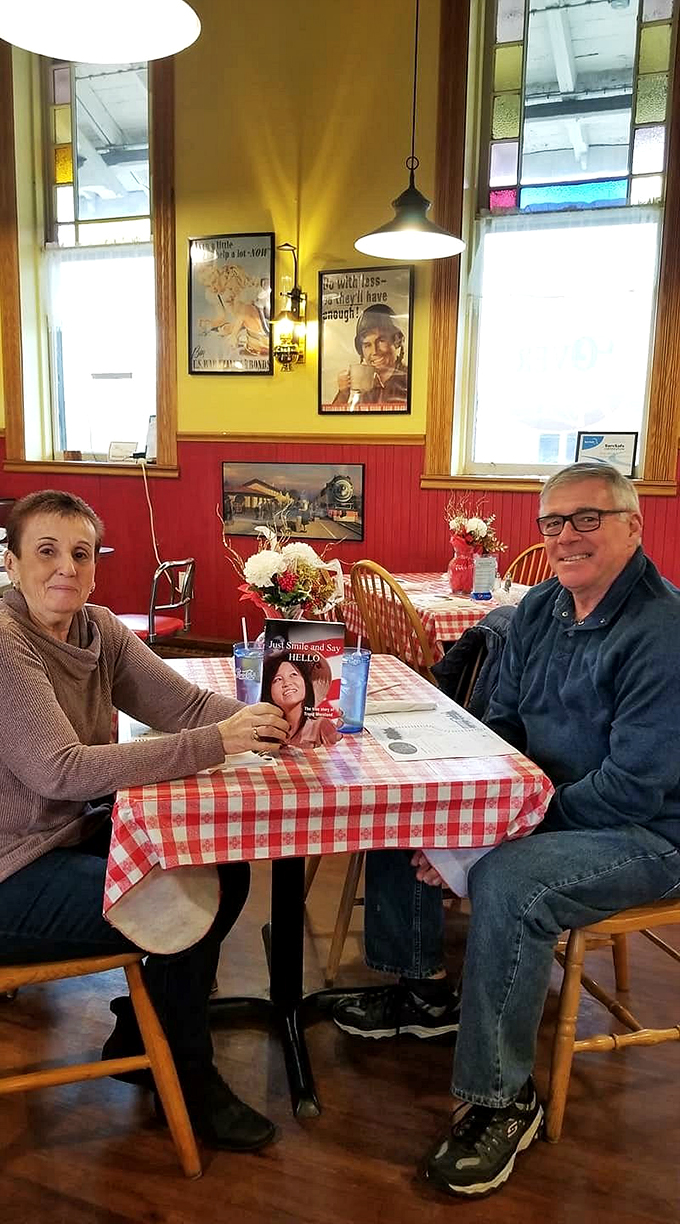 Dinner is served with a side of nostalgia. This cozy corner's got more charm than a Norman Rockwell painting come to life.