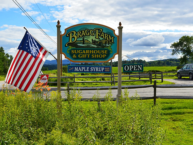 The pearly gates of maple heaven. This sign is basically Vermont's version of "Abandon all diets, ye who enter here."