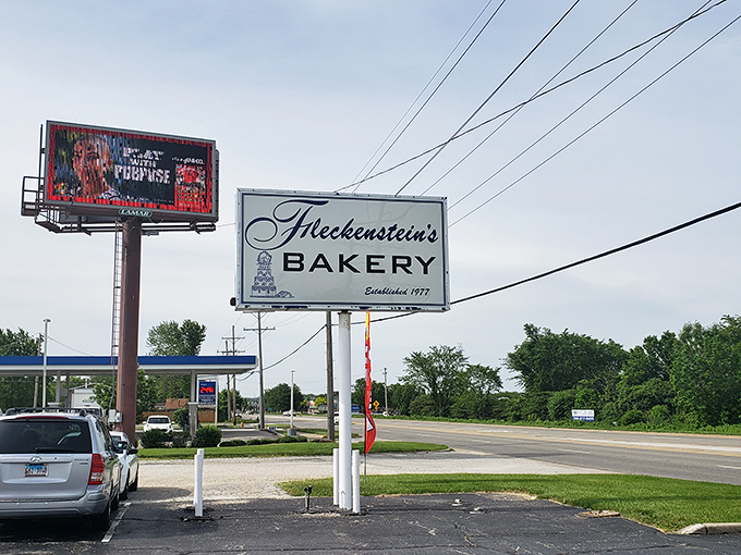 The sweetest sign in town! Fleckenstein's has been tempting taste buds and expanding waistlines since 1977, and we're all better for it.