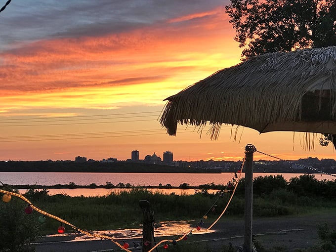 Sunset over the Illinois River: proof that you don't need an ocean to have a view that takes your breath away.