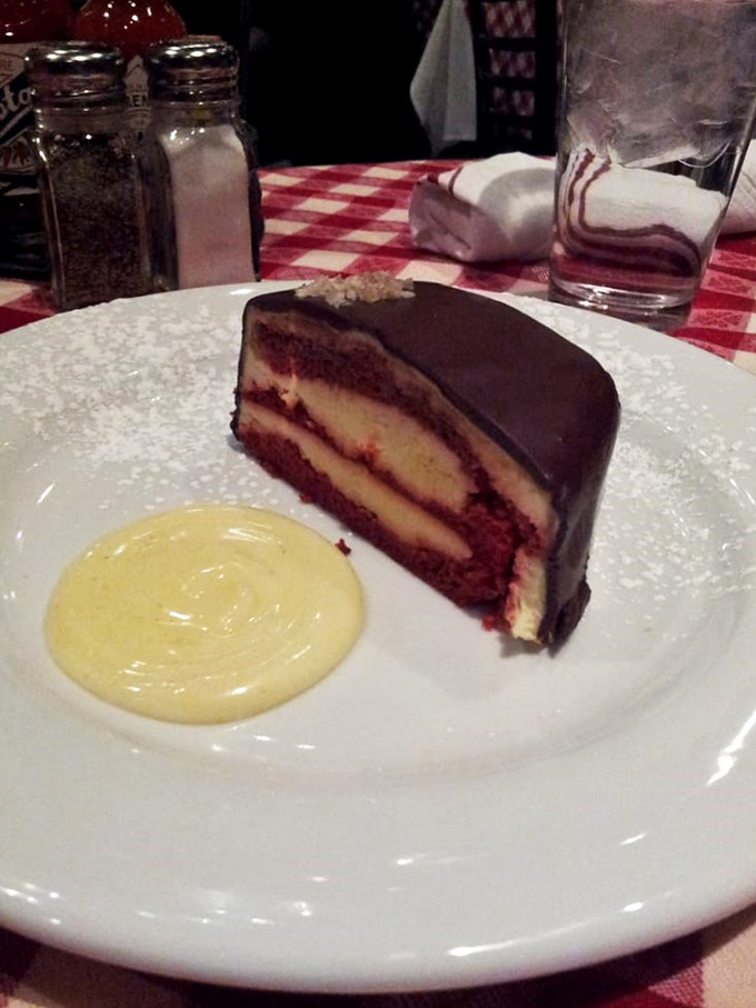 Chocolate layer cake: Because after all that seafood, you deserve to treat yourself. It's the circle of life, delicious edition!