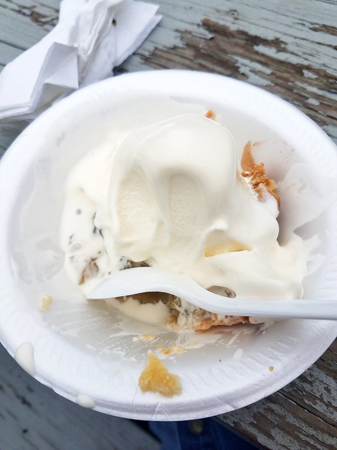 The grand finale! This ice cream's melting faster than my willpower. Resistance is futile, folks!