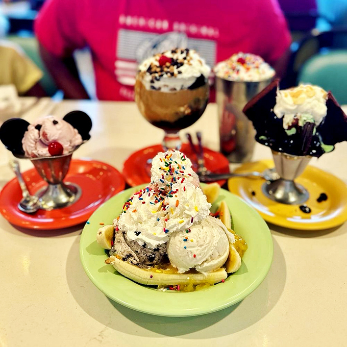 Dessert or modern art? Why not both! This colorful array of sweet treats is like a Jackson Pollock painting you can eat. Delicious AND cultured!
