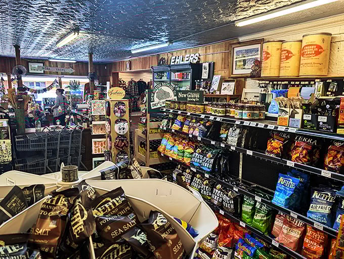 Snack paradise! This display is like a treasure map for your taste buds &ndash; X marks the spot for deliciousness in every direction.