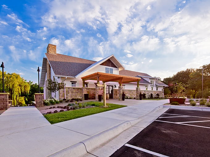 Grand entrance or time machine to relaxation? Either way, stepping through these doors is your ticket to wine o'clock.