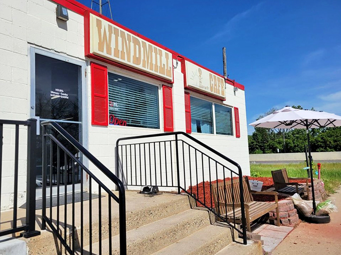 Step right up to flavor town! This entrance isn't just a doorway; it's a portal to a world of comfort food classics and small-town hospitality.