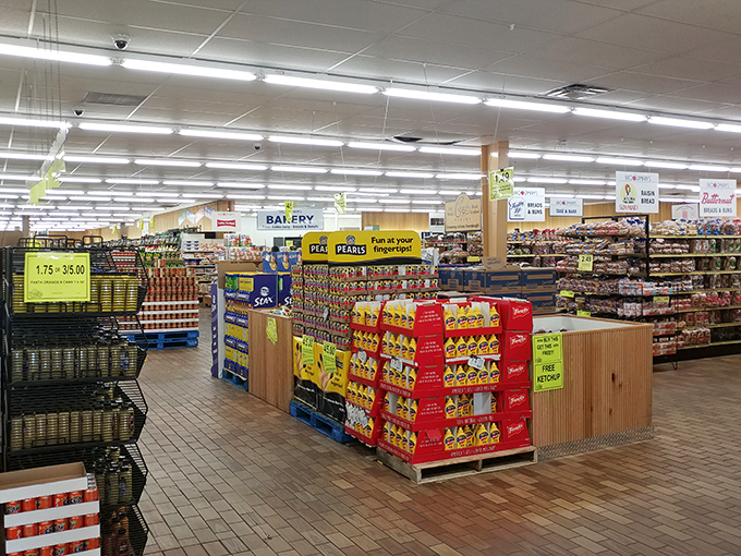 The heart of Woodman's beats with the rhythm of commerce and the sweet symphony of shopping carts. It's organized chaos at its finest, like a well-choreographed grocery ballet.