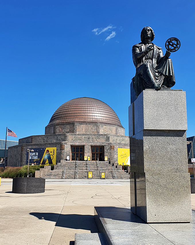 Copernicus keeps watch over his cosmic kingdom. If these walls could talk, they'd probably say, "You spin me right round, baby!"