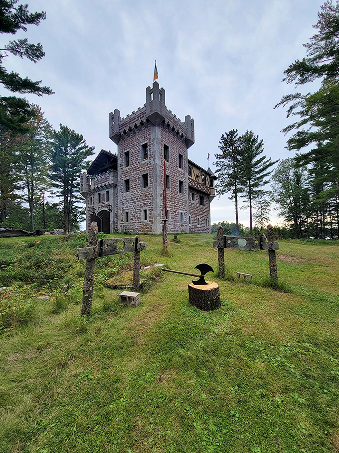 Camelot meets the Cheese State! This exterior shot captures the whimsical charm of a castle that dared to dream in Dairyland.
