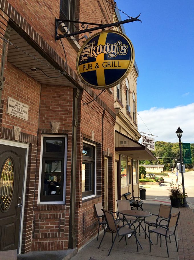 A slice of small-town charm. Skoog's exterior invites you to slow down, pull up a chair, and savor the simple pleasures of good food and great company.