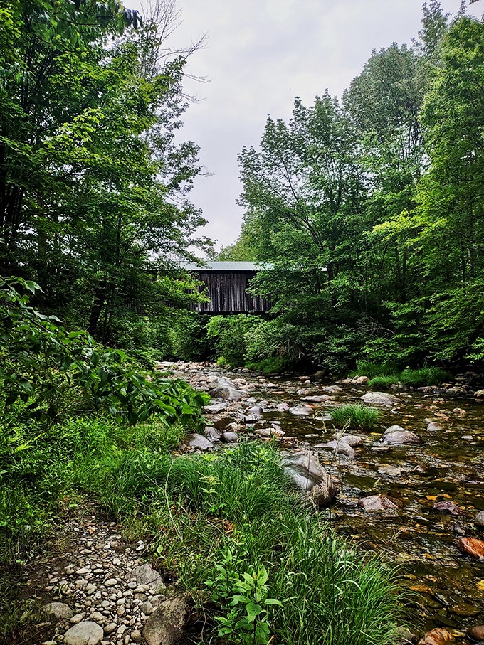 Bridge over untroubled water: Where a babbling brook meets its match in a structure that's been spanning generations and inspiring countless road trips.