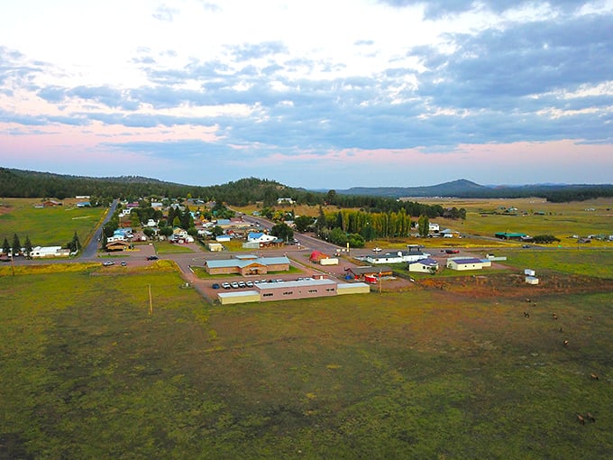 Bird's eye bliss: Alpine from above looks like a model train set designed by Mother Nature herself.
