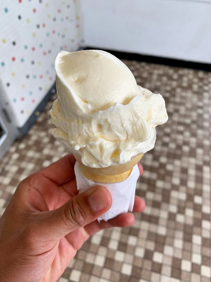 Vanilla victorious! Sometimes the simplest pleasures are the best &ndash; this cone is proof that vanilla is anything but boring.