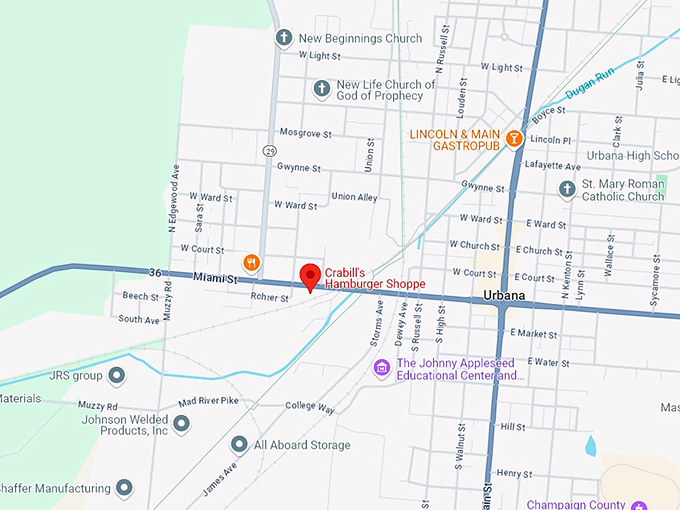 16 crabill's hamburger shoppe map