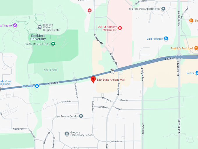 16 east state antique mall map