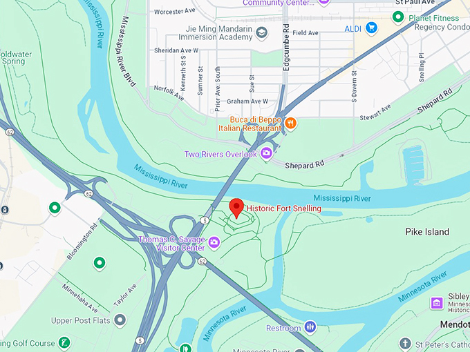 16 historic fort snelling map