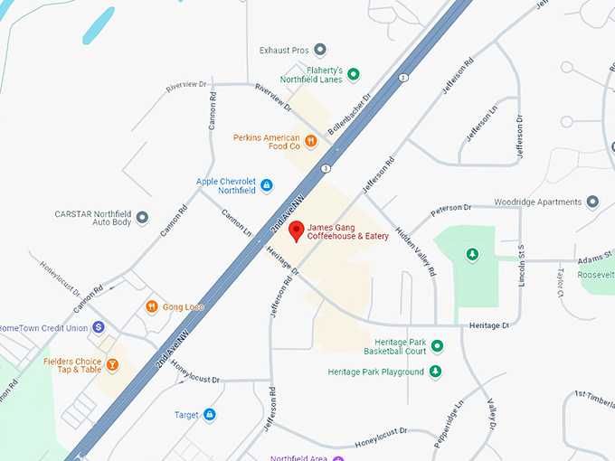 16 james gang coffeehouse & eatery map