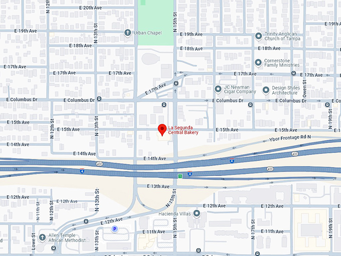 16. la segunda central bakery map