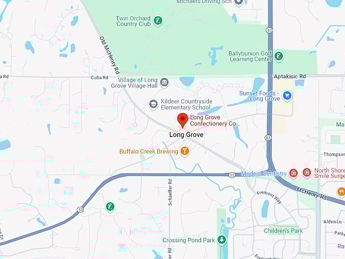 16 long grove confectionery co village map