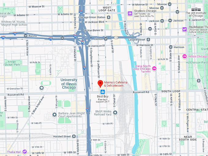16 manny's cafeteria & delicatessen map