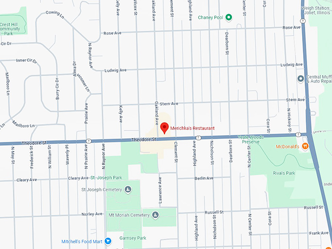 16 merichka's restaurant map