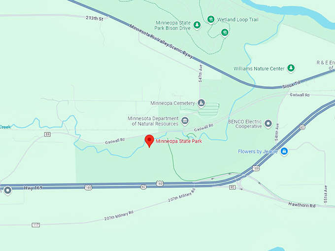 16 minneopa state park map