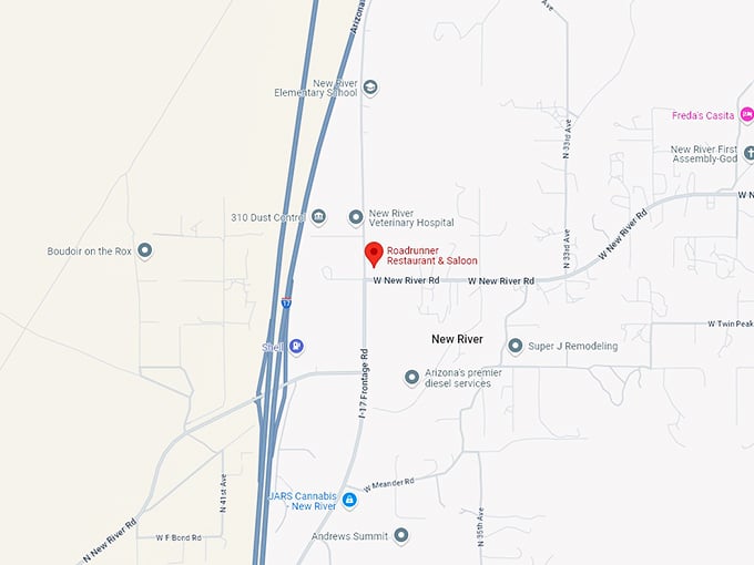 16 roadrunner restaurant & saloon map
