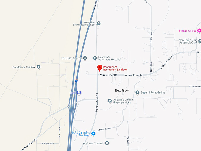 16 roadrunner restaurant & saloon map