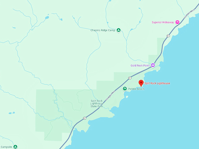 16 split rock lighthouse map