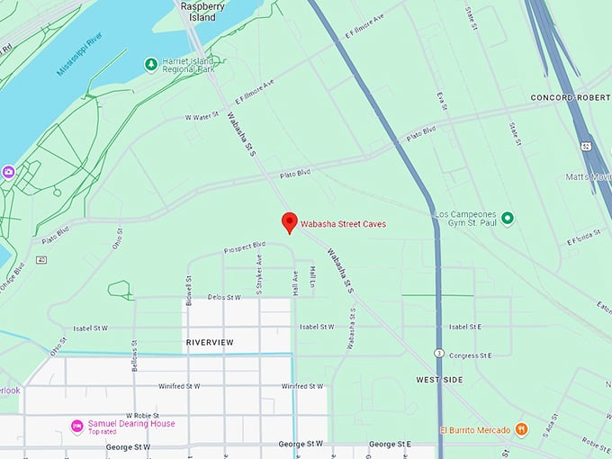 16 wabasha street caves map