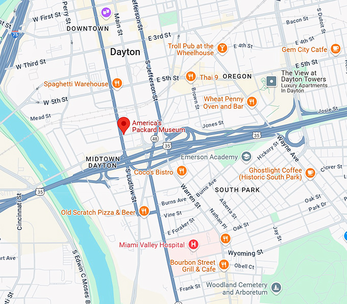 16. america's packard museum map