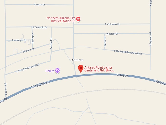 16. antares point visitor center and gift shop route 66 map