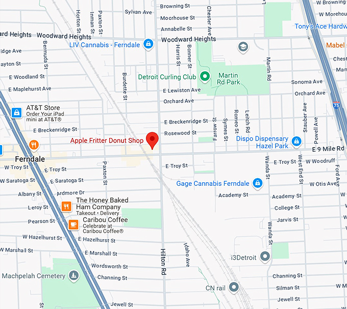 16. apple fritter donut shop map