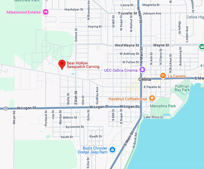 16. bear hollow sasquatch carving map