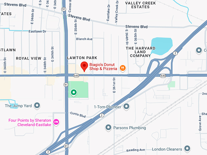 16. biagio's donut shop & pizzeria map