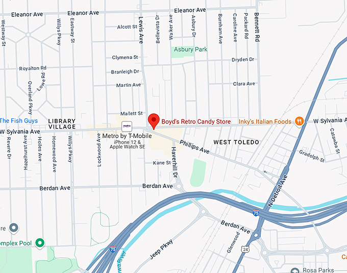 16. boyd's retro candy store map