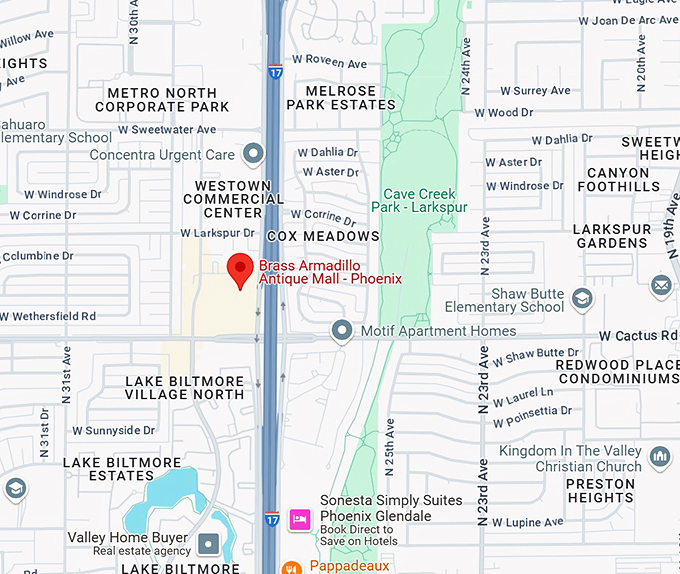 16. brass armadillo antique mall phoenix map