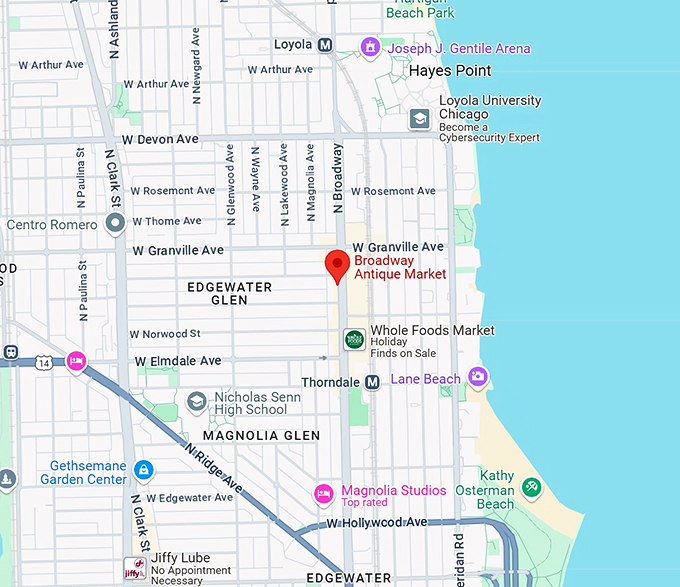 16. broadway antique market map