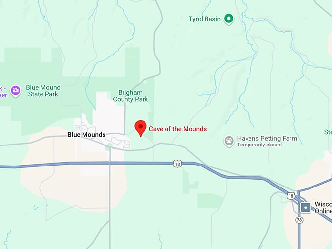 16. cave of the mounds map