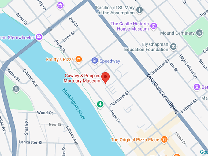 16. cawley & peoples mortuary museum map
