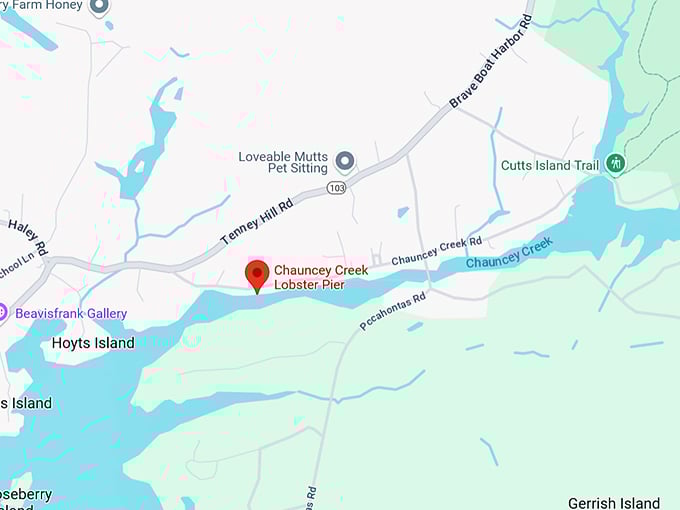 16. chauncey creek lobster pier map