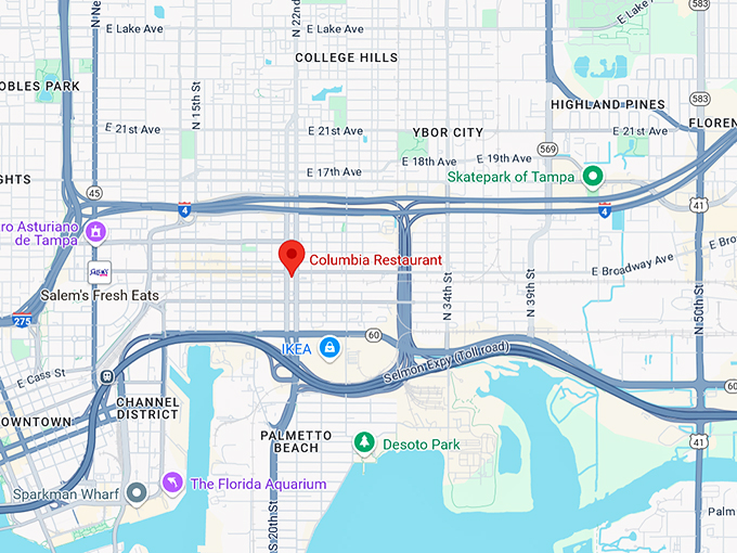 16. columbia restaurant map