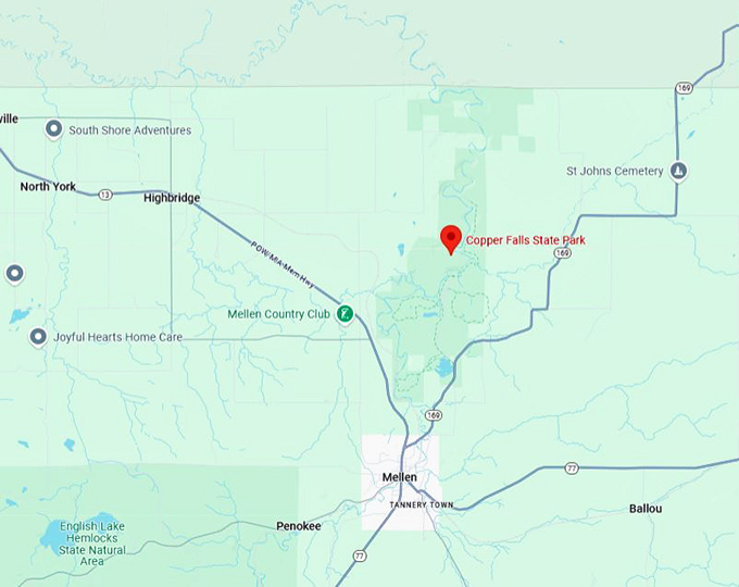 16. copper falls state park map
