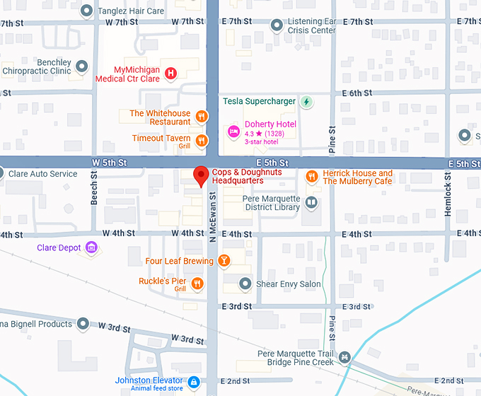 16. Cops & Doughnuts Headquarters map