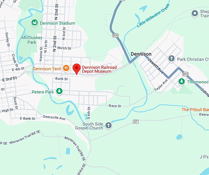16. dennison railroad depot museum map