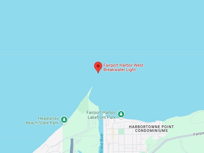 16. fairport harbor west breakwater light map