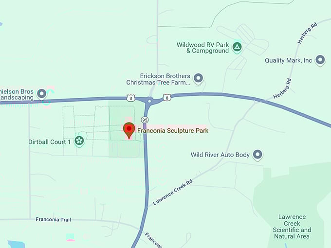 16. franconia sculpture park map